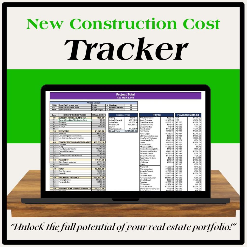 New Construction Estimator and Cost Tracker – Dallas REIG