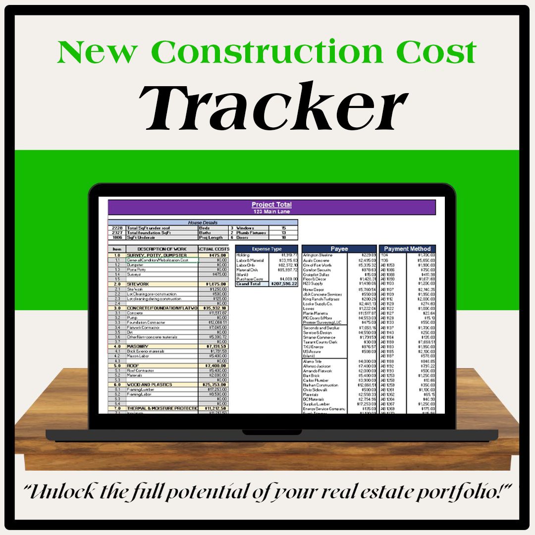 New Construction Estimator and Cost Tracker – Dallas REIG