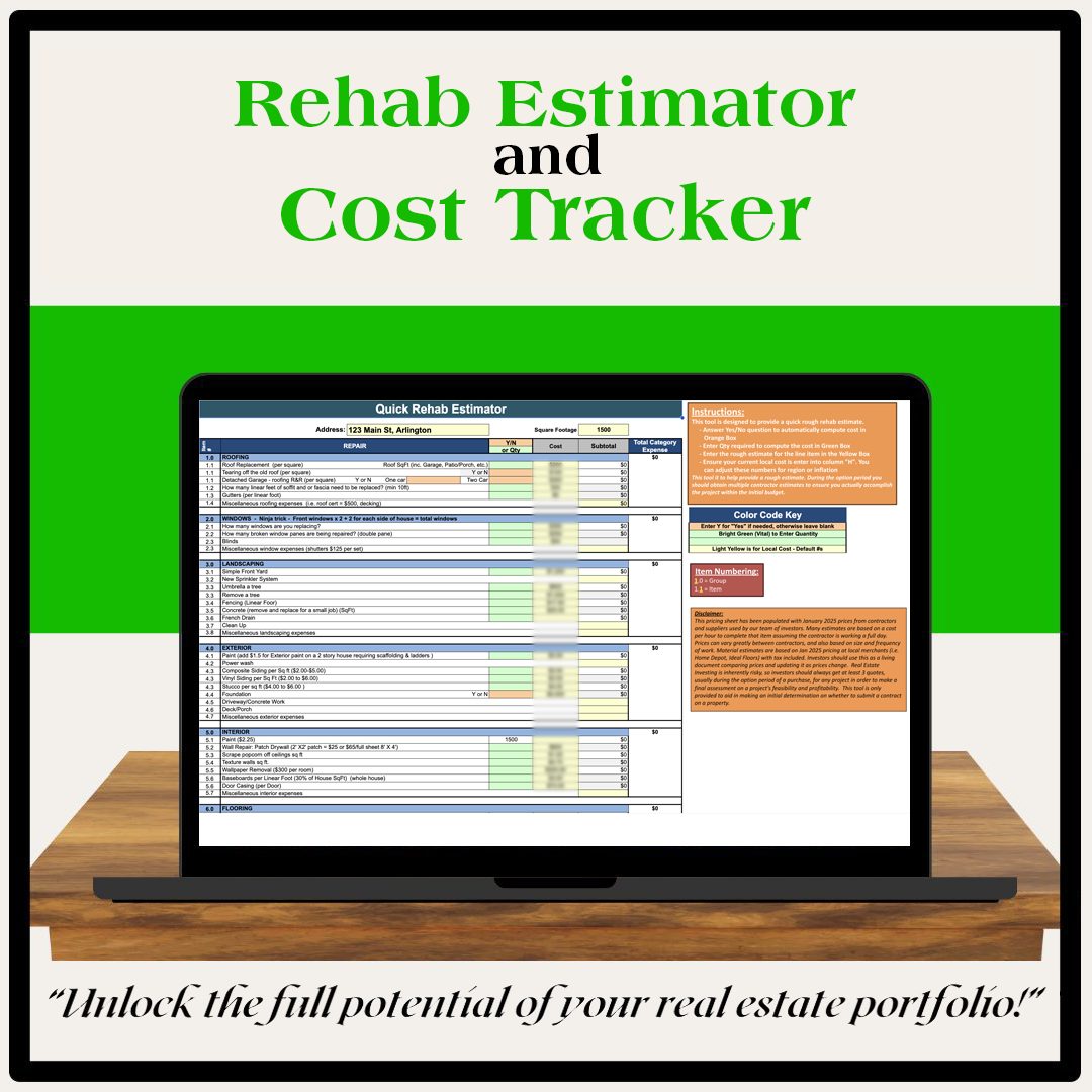 Rehab Estimator and Cost Tracker – Dallas REIG